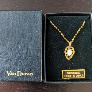Van Doran | Jewelry | Nib Vintage Van Doran Ruby And Opal Necklace ...
